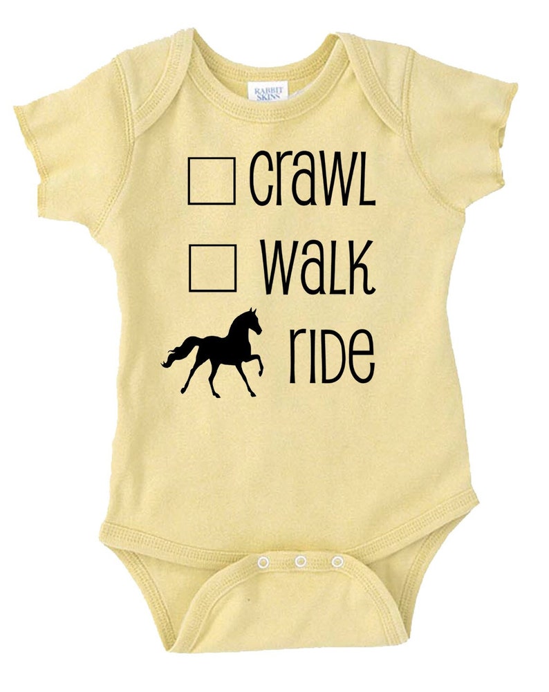 Crawl, Walk, Ride! Horse Bodysuit for Babies - Infant Boy, Girl, or ...