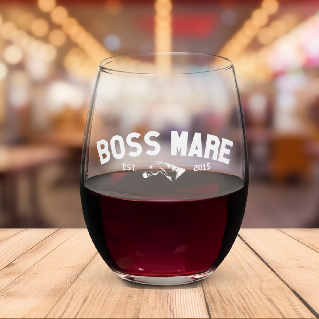 The Boss Mare Stemless Wine Glass - Etsy