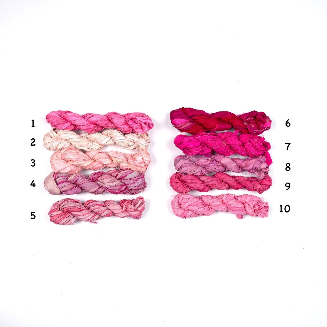 Pink Sari Silk Ribbon - from 1 Meter Lengths. Recycled Sari Ribbons ...