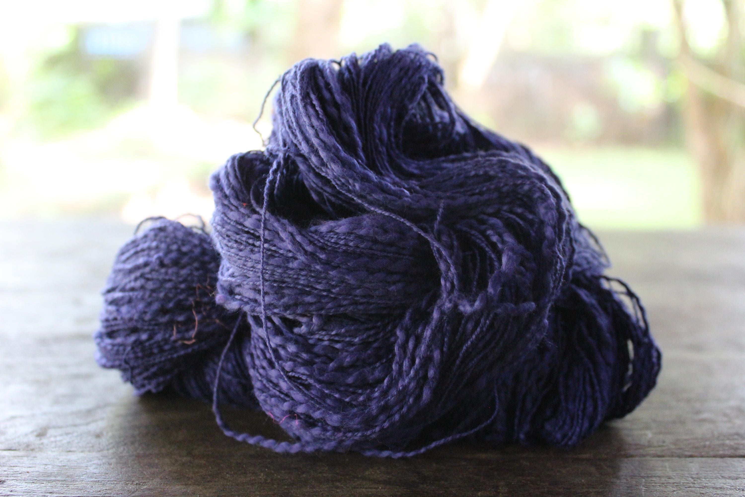 Natural Slub Cotton Yarn Blue Deep 14 Novelty Yarn 100% | Etsy