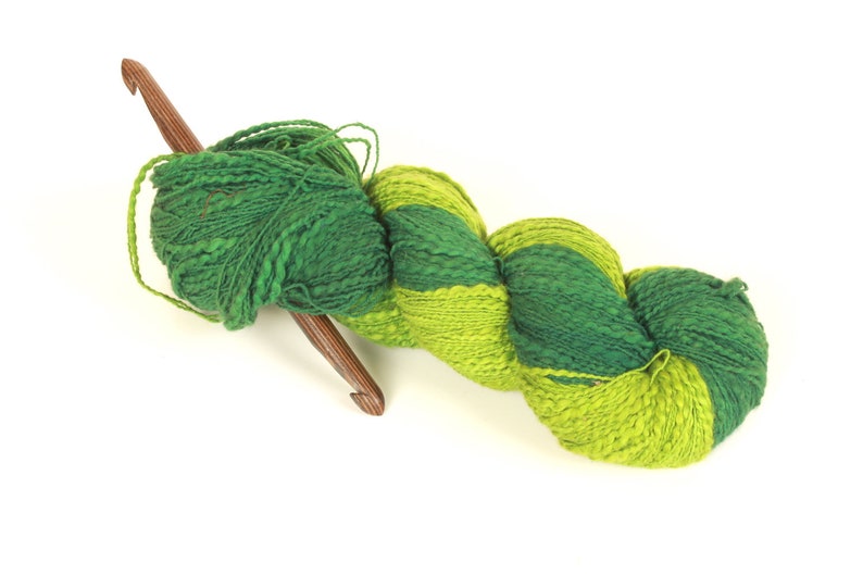 Natural Slub Cotton Yarn Green Tie Dye Novelty Yarn 100% - Etsy