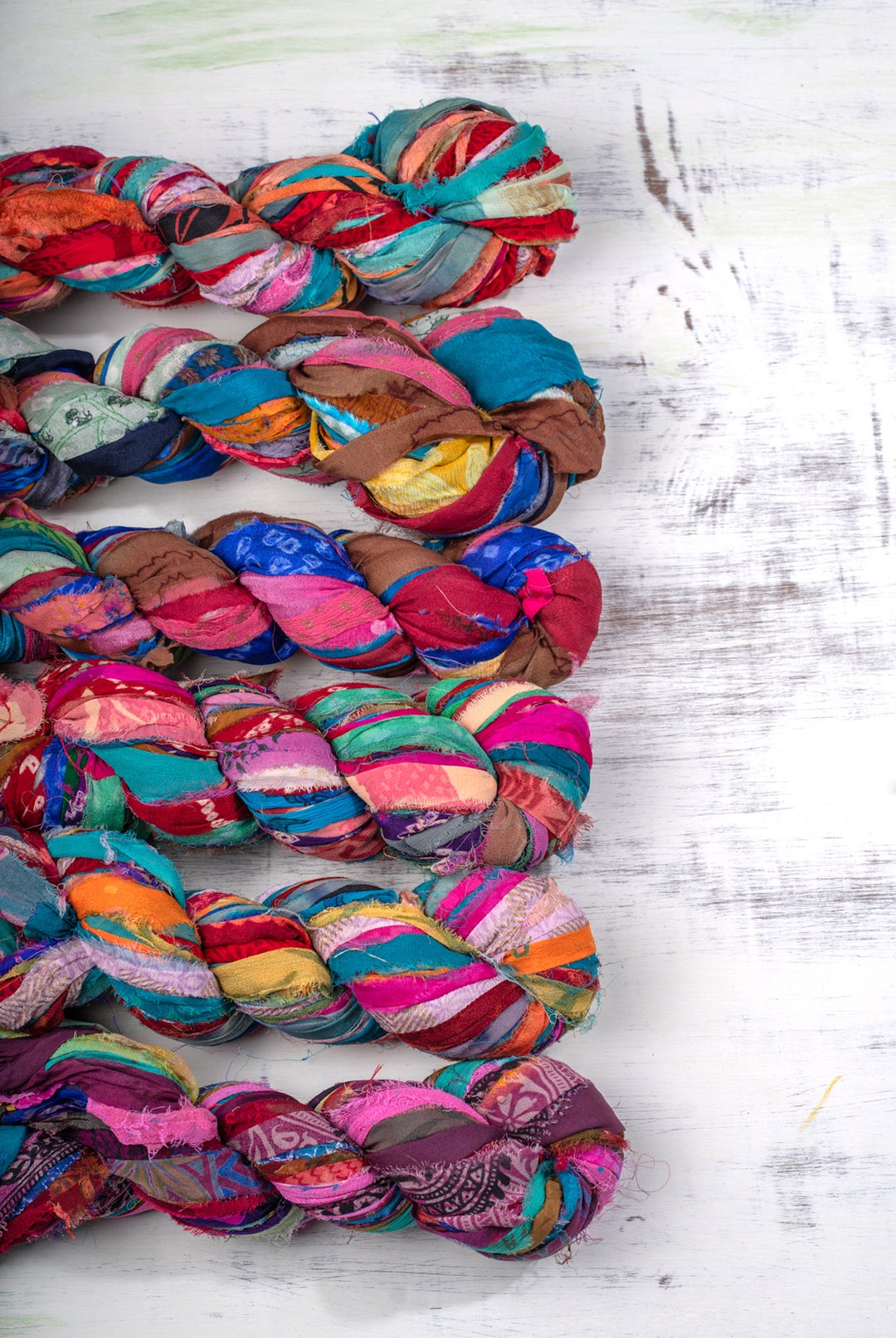 Chiffon Ribbon, Sari Chiffon Ribbon, Ribbon, Raw Edge Ribbon, Recycled ...