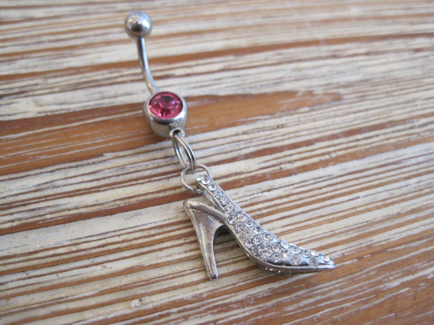 Belly Button Ring Body Jewelry silver Rhinestone High Heel - Etsy