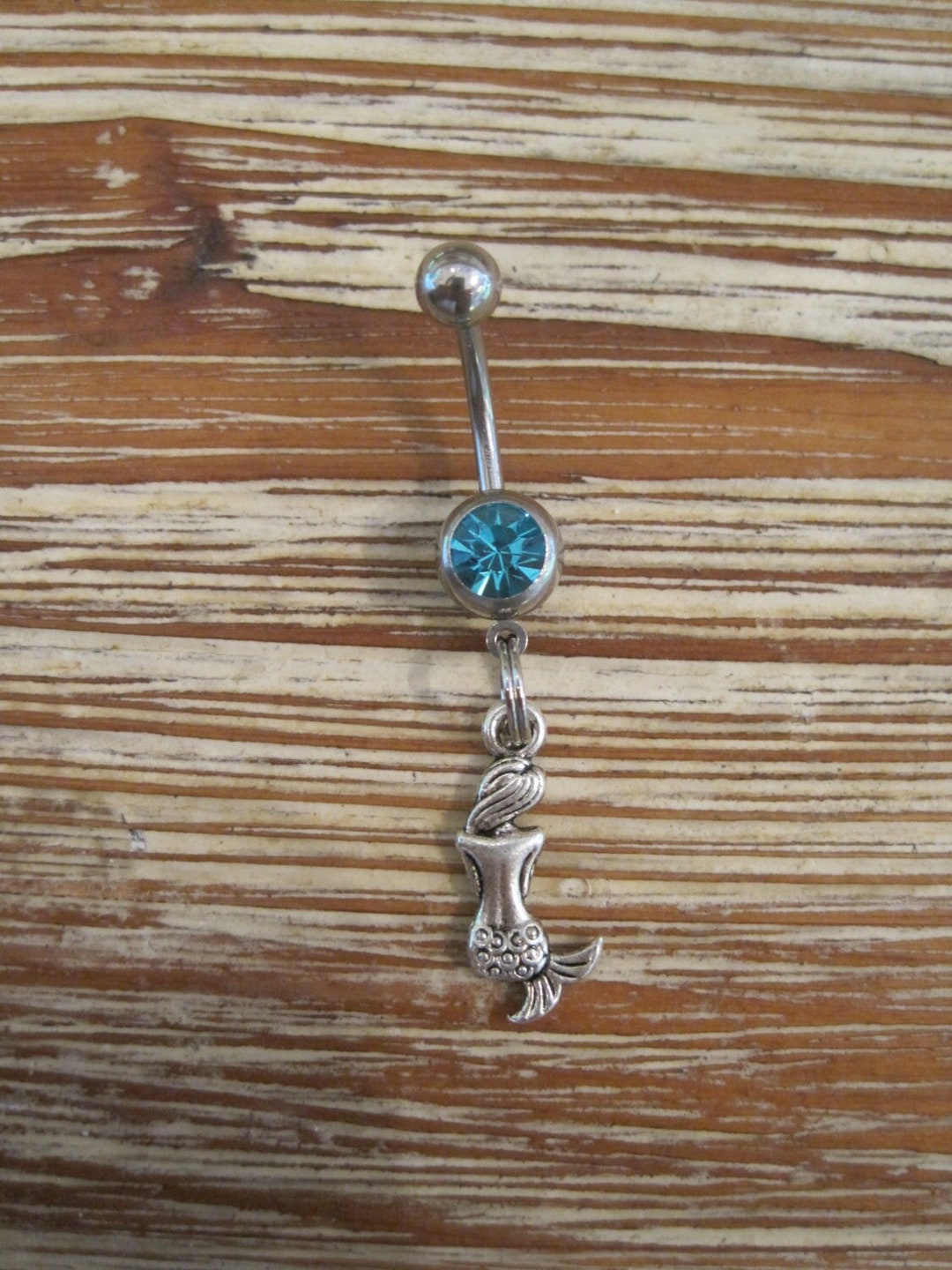 Belly Button Ring - Body Jewelry - Mermaid Belly Ring - Mermaid With Lt ...
