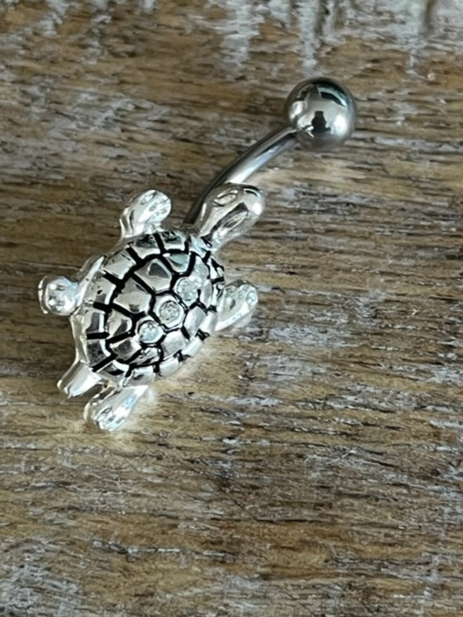 Belly Button Ring Silver Turtle Belly Ring Turtle Navel | Etsy