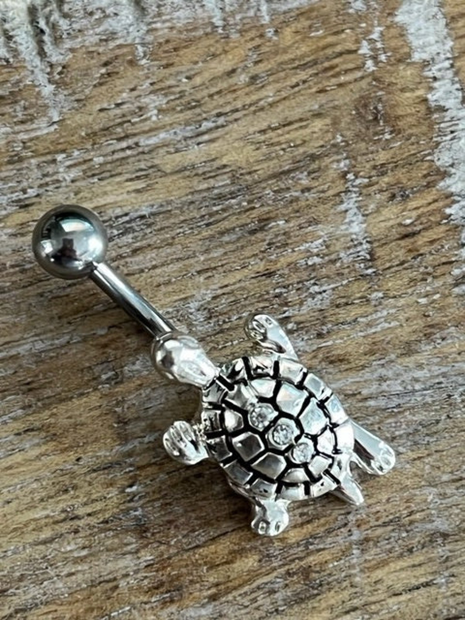 Belly Button Ring Silver Turtle Belly Ring Turtle Navel | Etsy