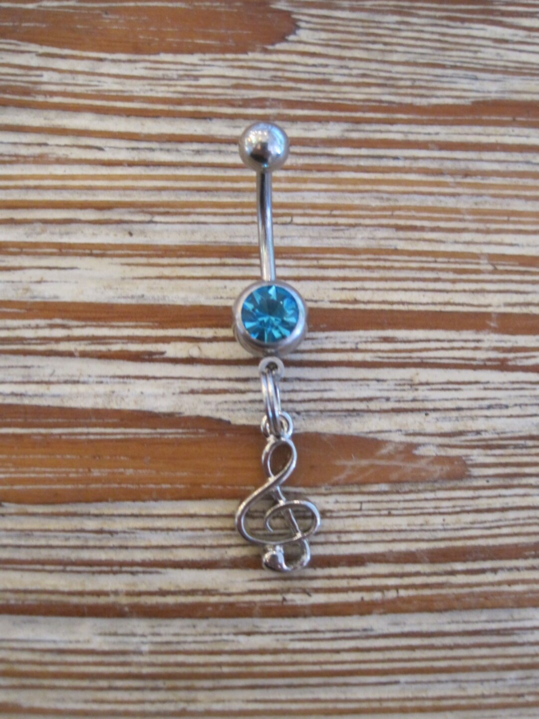Belly Button Ring Body Jewelry Music Note With Lt. Blue - Etsy