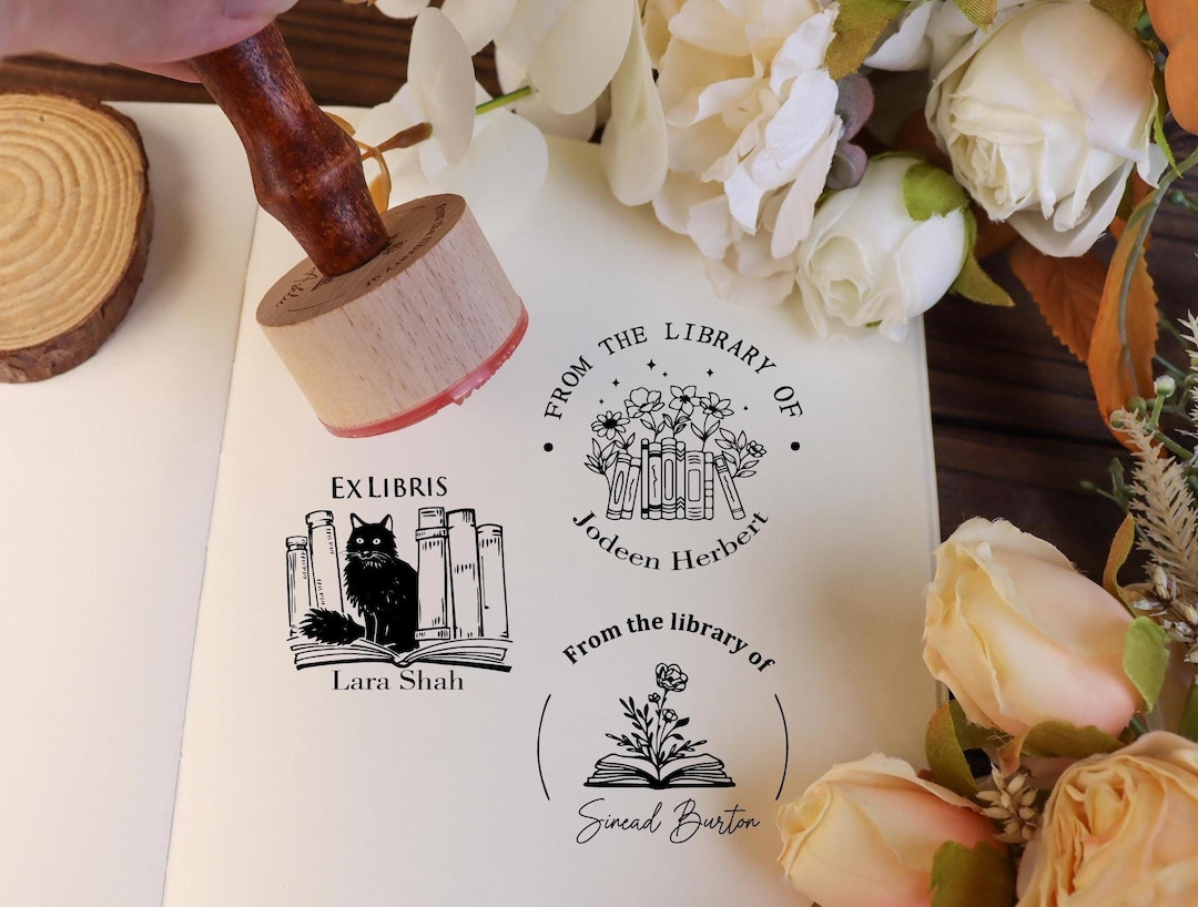 PERSONALIZED BOOK STAMP | Self Inking Library Stamp | Custom Library ...