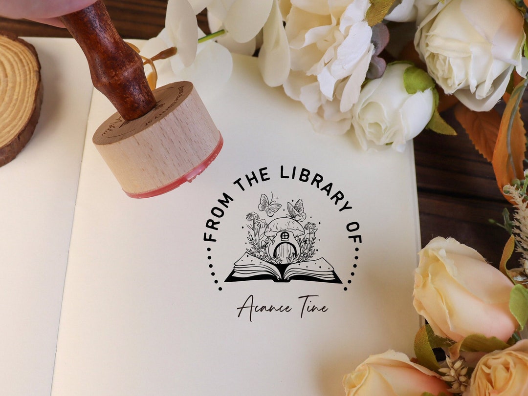 Custom From the Library of Book Stamp, Personalized Book Stamp, Script ...