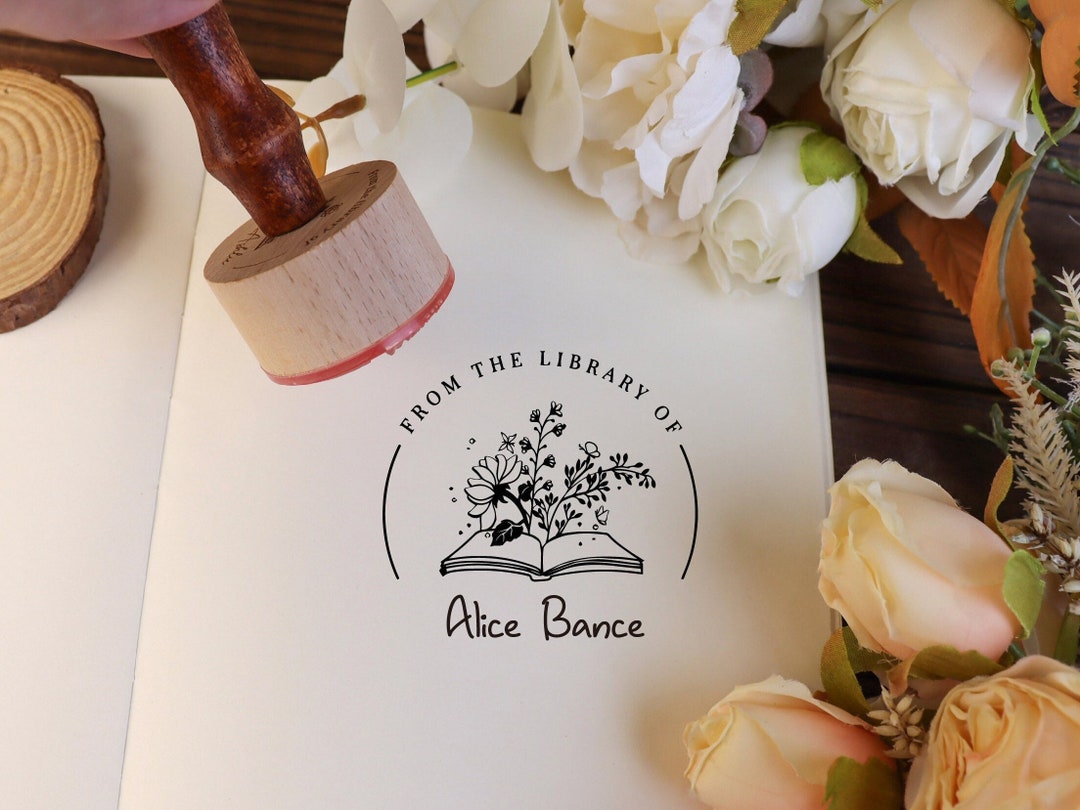 PERSONALIZED BOOK STAMP | Self Inking Library Stamp | Custom Library ...