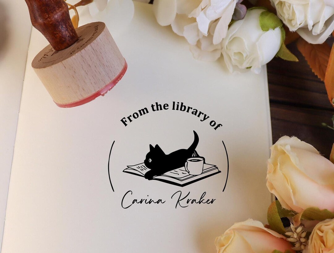 From the Library of | Custom Library Stamp|personalized BOOK Stamp | Ex ...