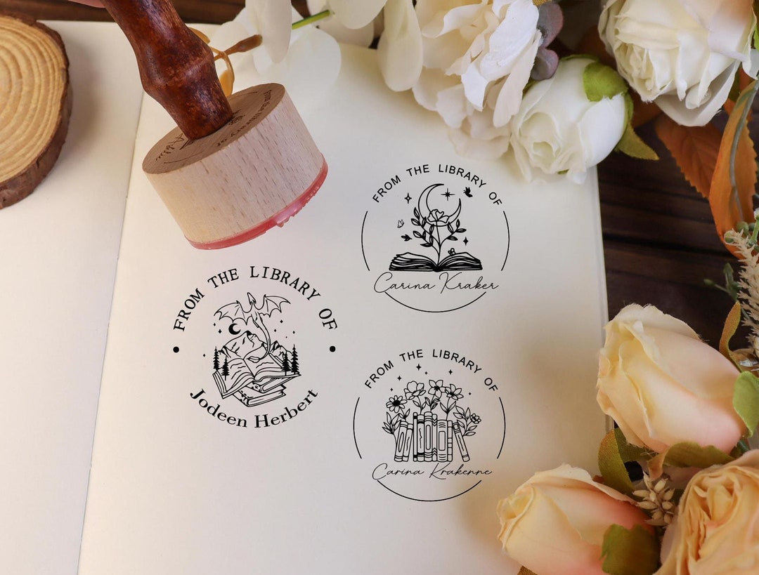 From the Library of |custom Library Stamp|personalized BOOK Stamp ...