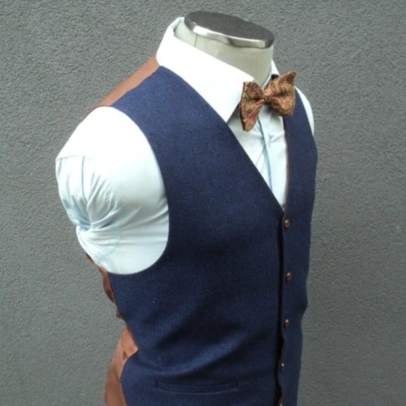 Blue Tie Front Vest - Etsy