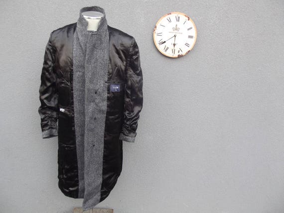 Vintage TWEED Overcoat / 1980s Long Tweed Coat 40 Med… - Gem