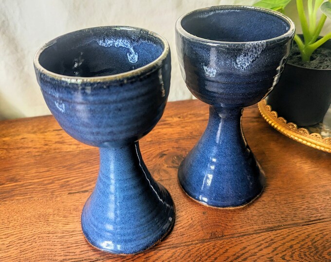Richard Sanderson TOAD HALL POTTERY Signed Ceramic Wine Goblets (1981 ...