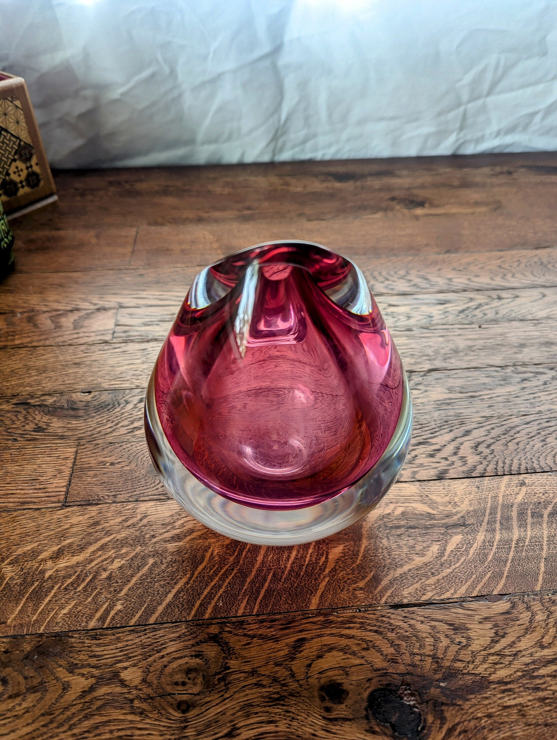 Signed Robert Deeble SOMMERSO Glass Teardrop Bud Vase, Magenta - Etsy