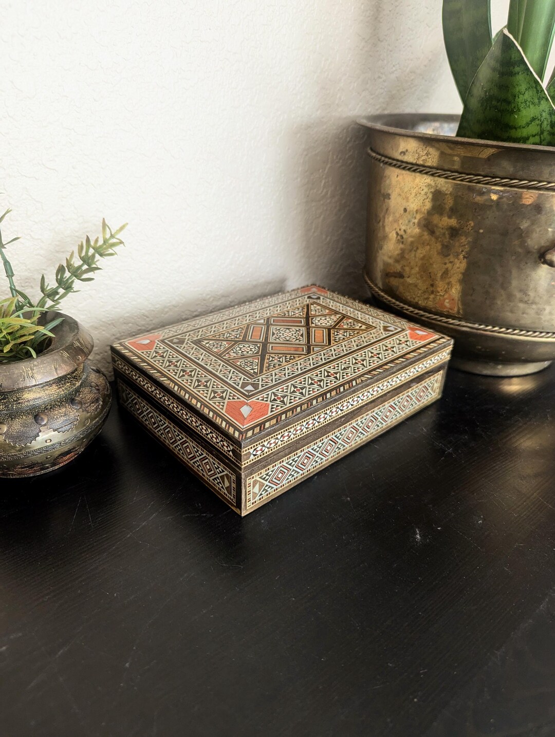 Syrian Khatam Marquetry Inlaid Mosaic Wooden Box - Etsy