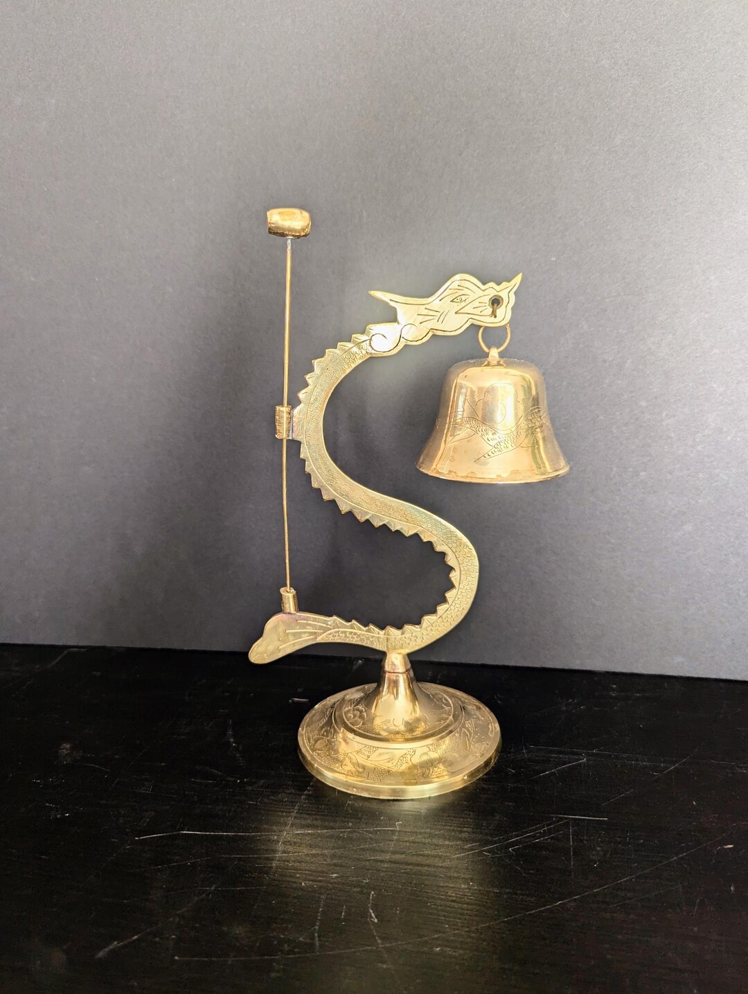 Vtg Chinese Brass Dragon Bell With Hammer - Etsy