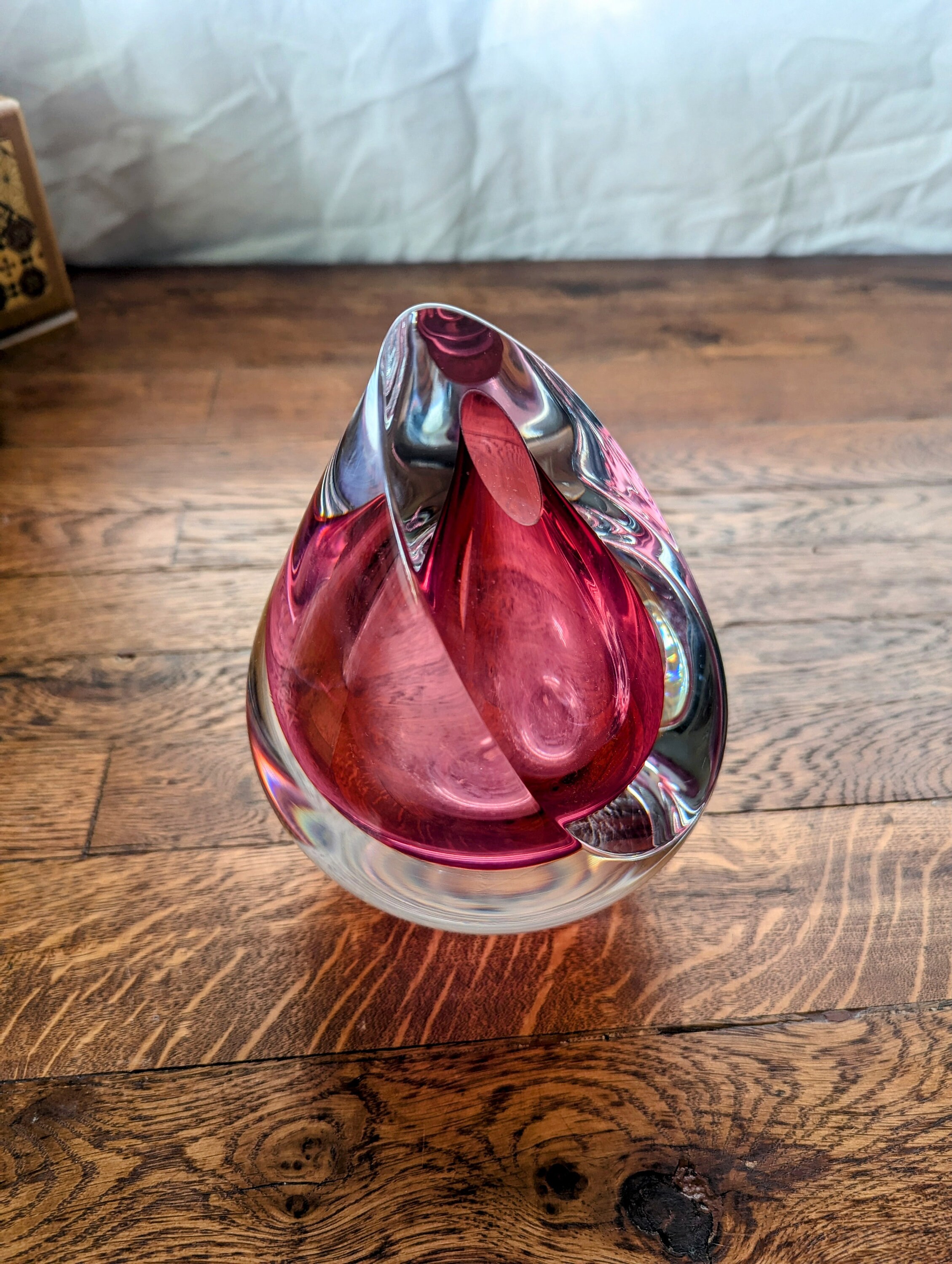 Signed Robert Deeble SOMMERSO Glass Teardrop Bud Vase, Magenta - Etsy
