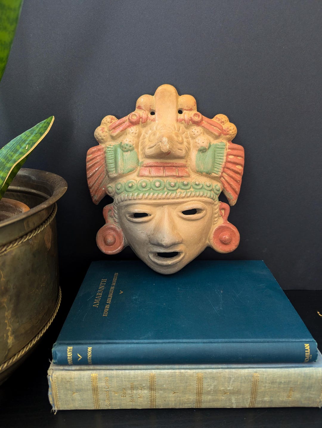 Terracotta Aztec Eagle Warrior Mask Wall Decor - Etsy