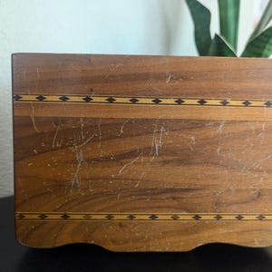 Vintage Inlaid Wooden Jewelry Box With Dovetail Joints - Etsy