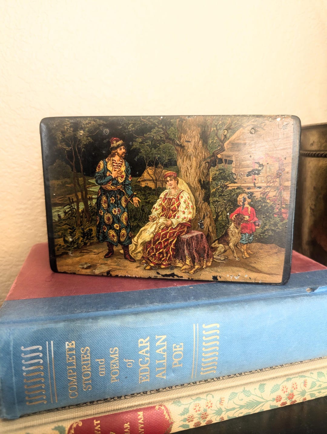 Distressed Russian Lacquer Tea Box - Etsy