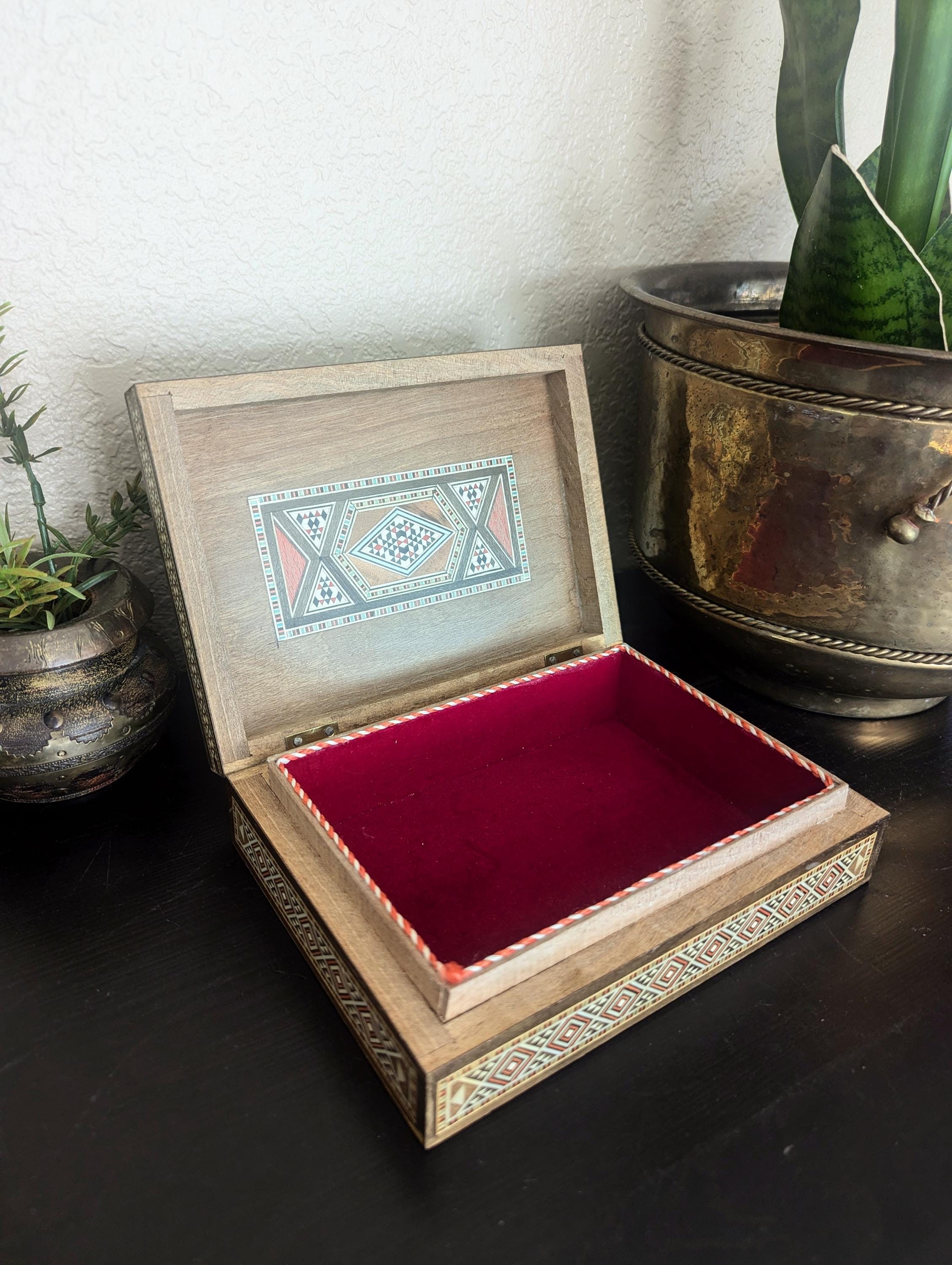 Syrian Khatam Marquetry Inlaid Mosaic Wooden Box - Etsy