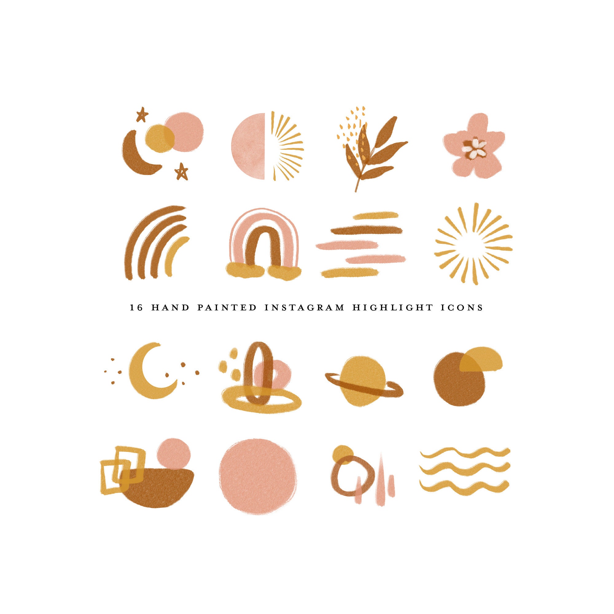 Boho Instagram Story Highlight Icons Modern Abstract - Etsy