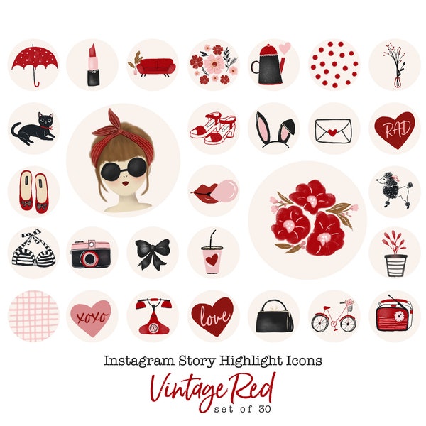 Red Instagram Highlights - Etsy