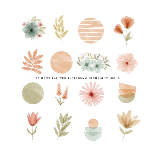 Instagram Story Highlight Icons Watercolor Circles Clipart - Etsy
