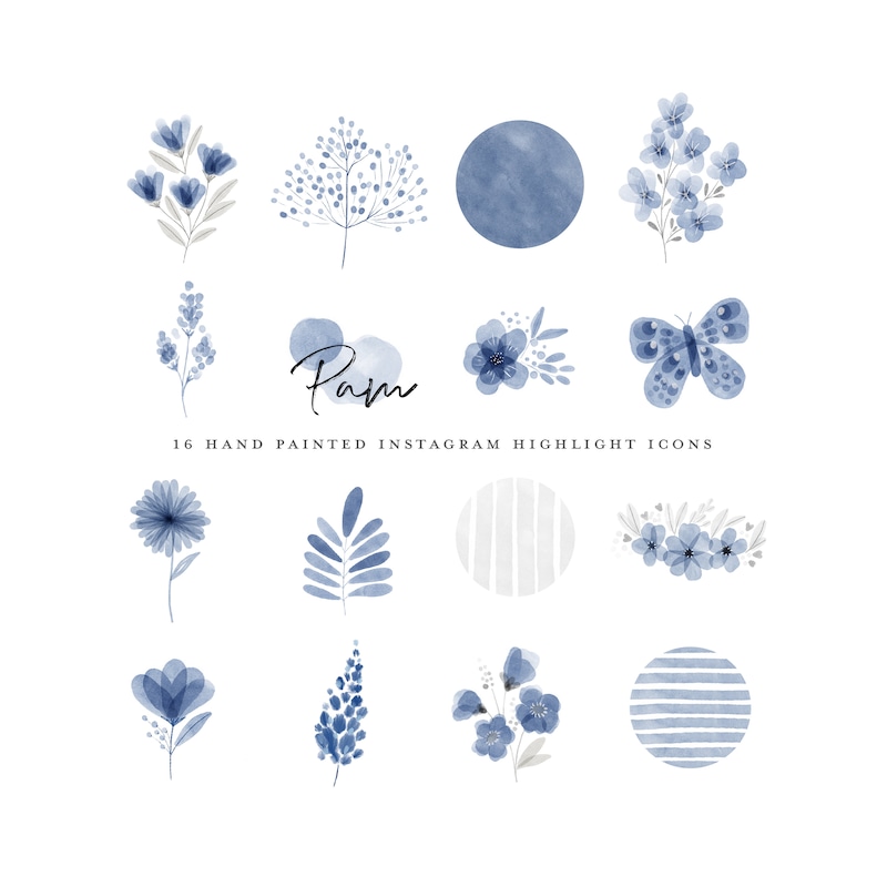 Blue Instagram Icons - Etsy