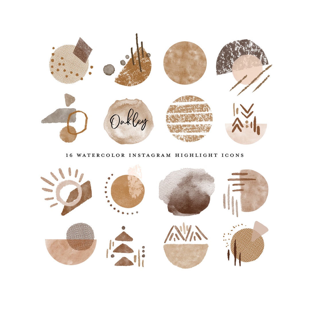 Boho Instagram Story Highlight Icons Watercolor Bohemian Brown Neutrals ...