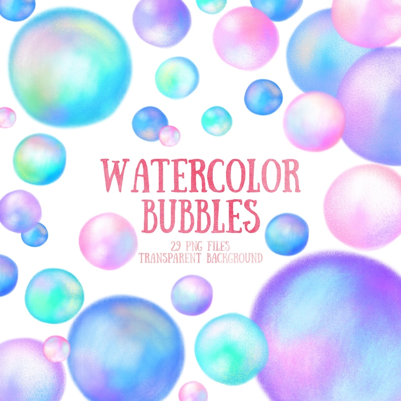 Watercolor Bubble Clipart Watercolor Bubbles Pastel Soap | Etsy