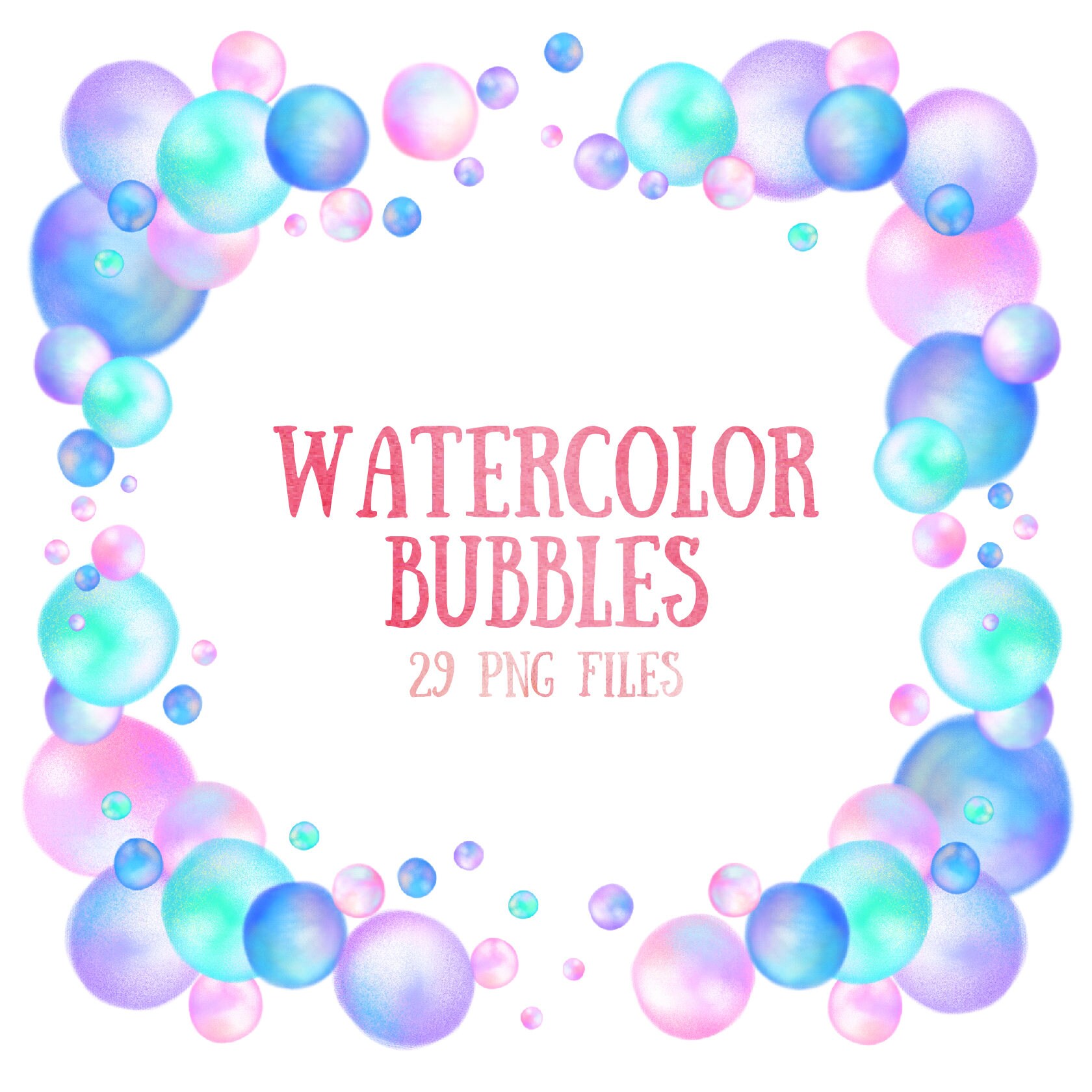 Watercolor bubble clipart watercolor bubbles pastel soap | Etsy
