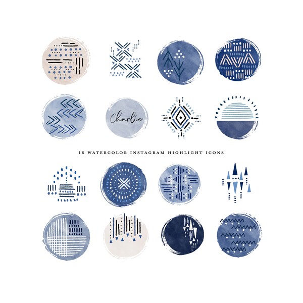 Blue Instagram Icons - Etsy