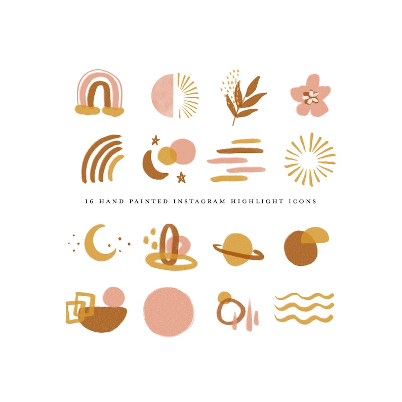 64 boho instagram highlight covers story icon mustard | Etsy