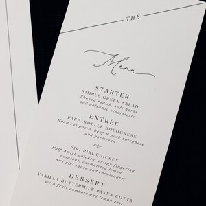 Minimalist Menu in Black & White Wedding Menu With Simple Modern ...