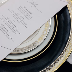 Minimalist Menu in Black & White Wedding Menu With Simple Modern ...