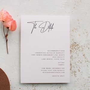 Modern Die Cut Shape Wedding Invitation With White Ink, Abstract Design ...