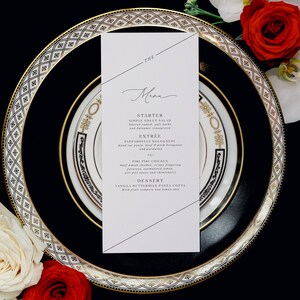 Minimalist Menu in Black & White Wedding Menu With Simple Modern ...