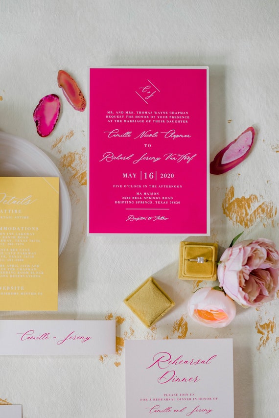 Hot Pink And Gold Wedding