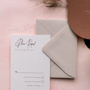 Modern Die Cut Shape Wedding Invitation With White Ink, Abstract Design ...