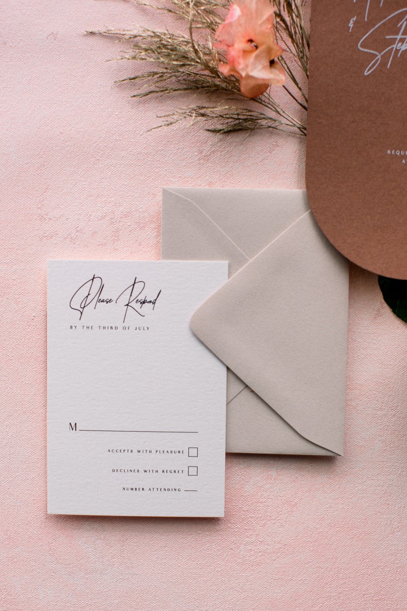 Modern Die Cut Shape Wedding Invitation With White Ink | Etsy