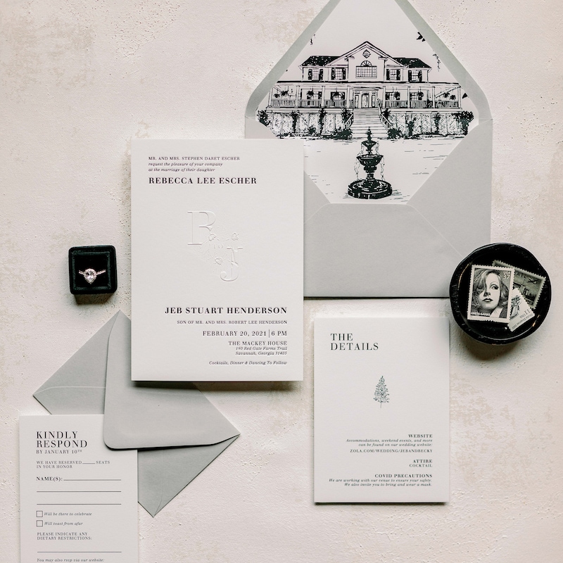 Embossed Invitation - Etsy