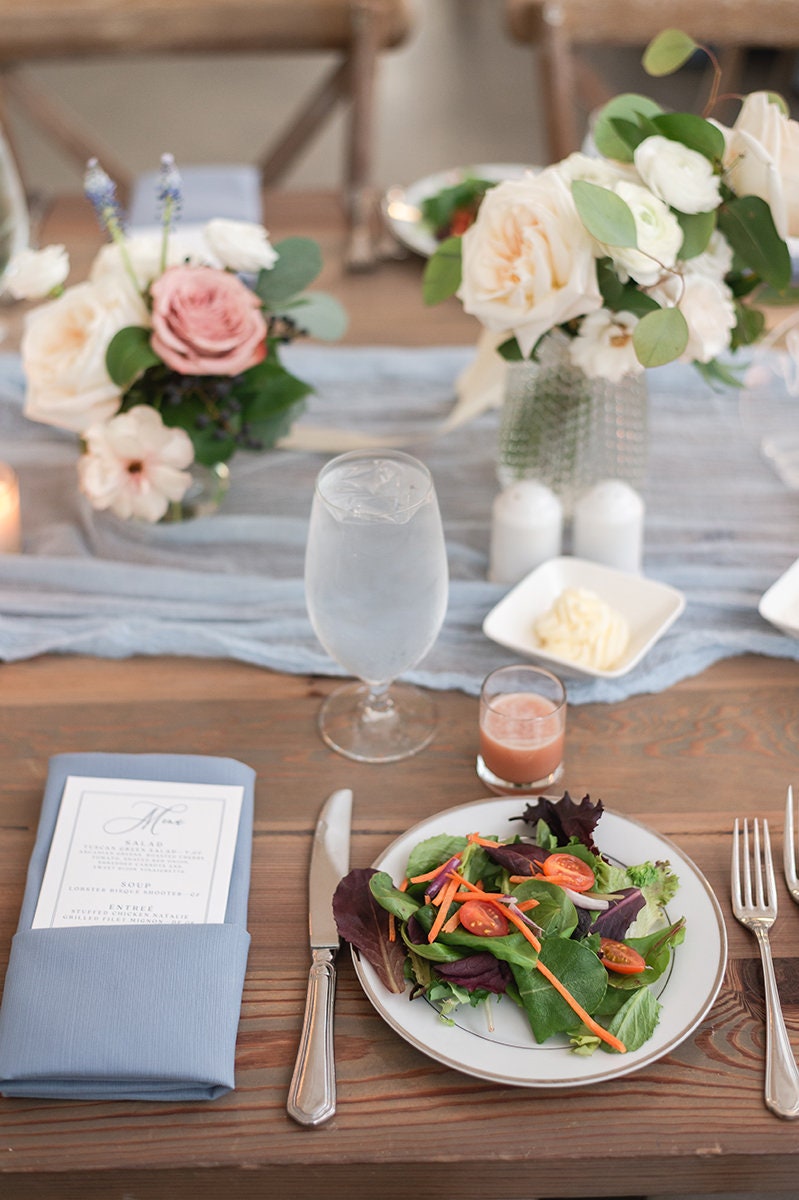 Clean and Simple Wedding Menu in Navy Blue and White With | Etsy