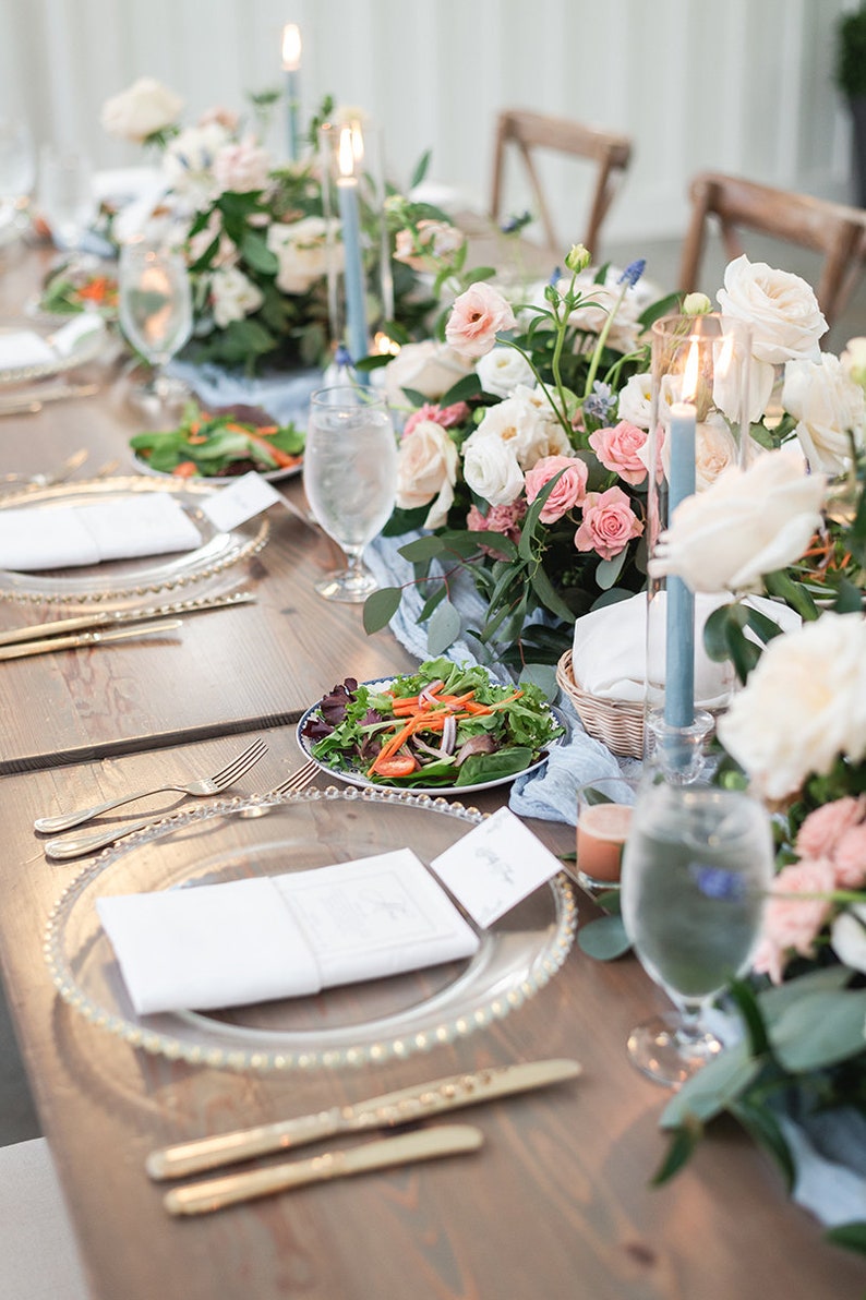 Clean and Simple Wedding Menu in Navy Blue and White With | Etsy