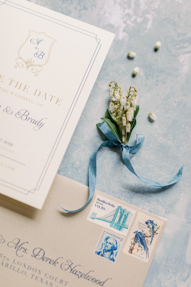 Classic & Traditional Wedding Save the Date With Monogram - Etsy