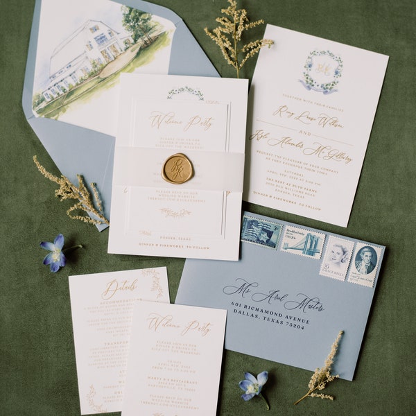 Thermography Wedding Invitation - Etsy