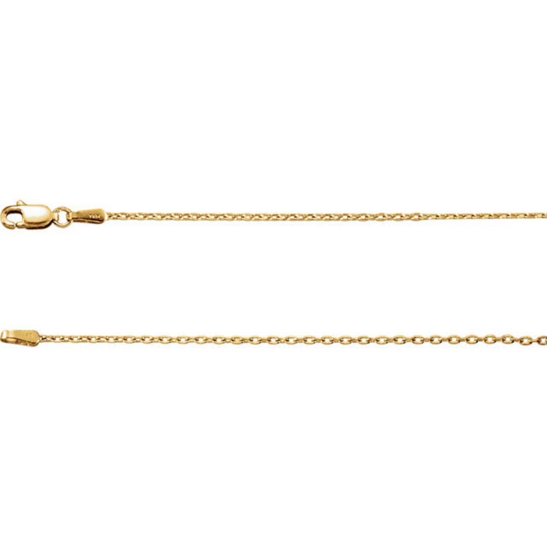 Cable Chain With Lobster Clastp 14K Yellow Gold - Etsy