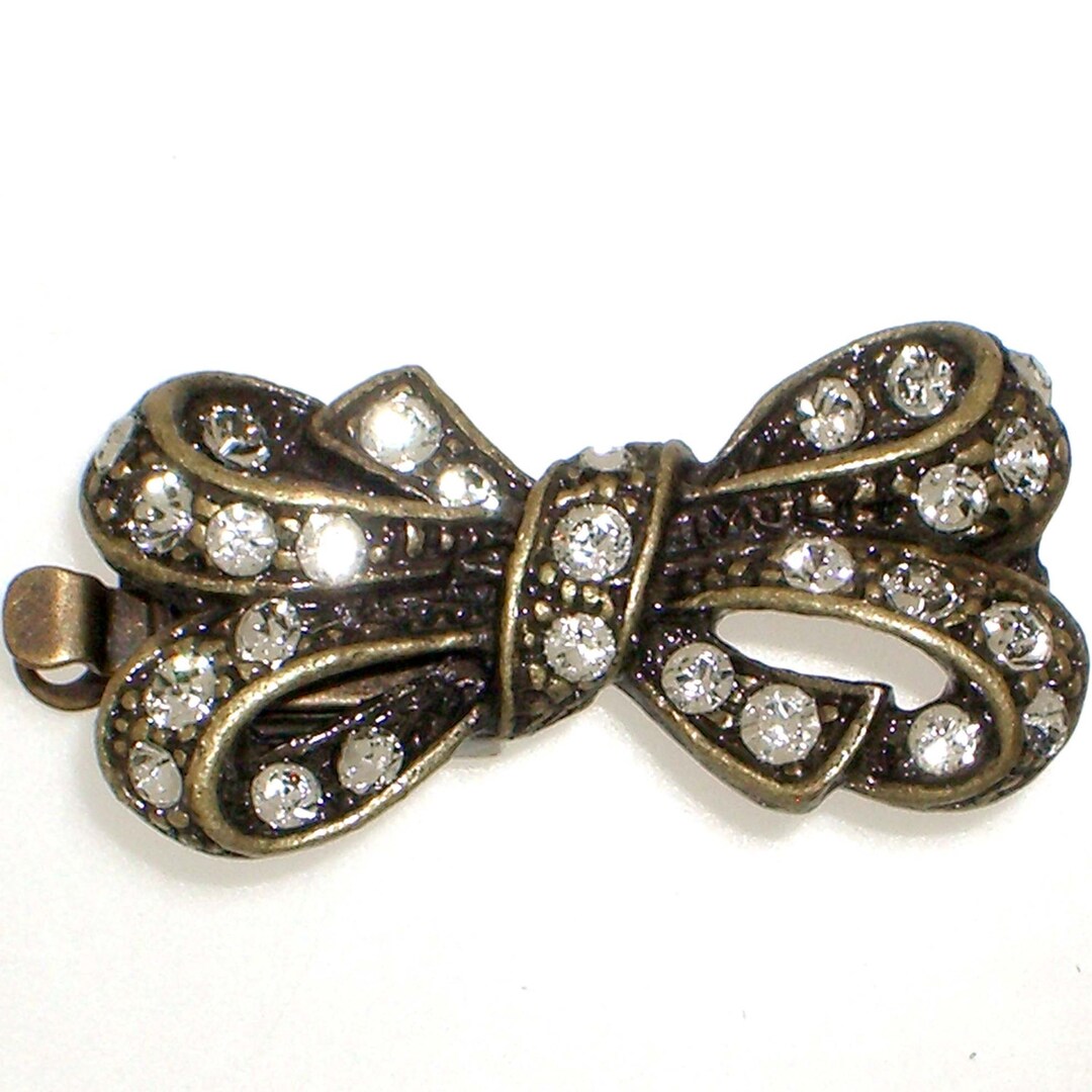 Claspgarten One-strand Bow-shaped Box Clasp in Antique Brass or Black ...
